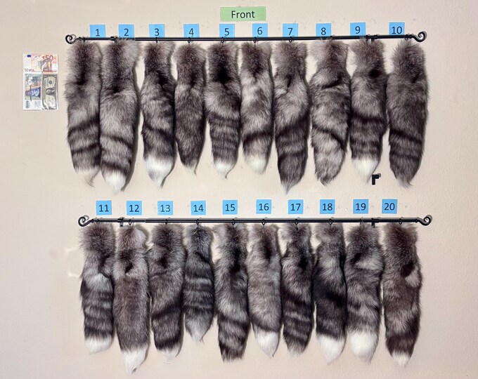 Blue Frost Fox Fur Tails - Set of Five - Etsy