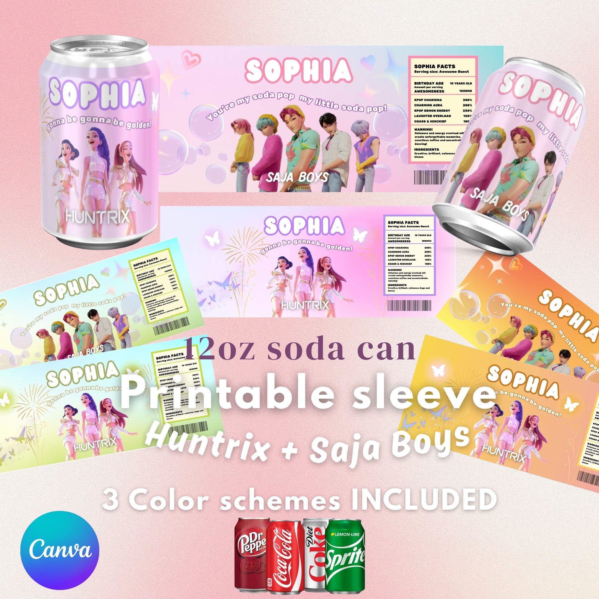 Kpop Birthday Party Favor Labels: Soda Can Wrappers (digital Download ...