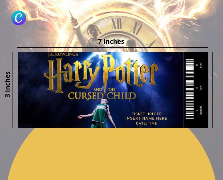 Cursed Child Broadway Ticket Template: Editable Canva Design (DIY ...
