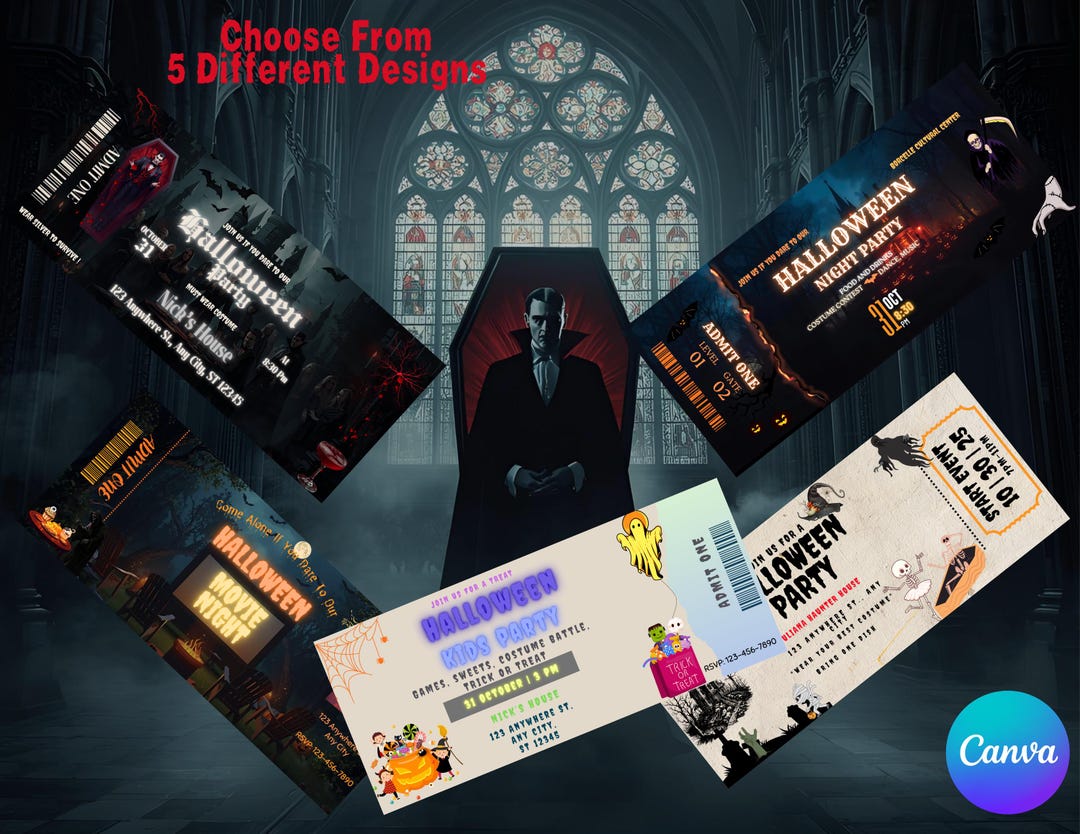 Halloween Ticket Invitation – Editable Spooky Party Pass | Printable ...