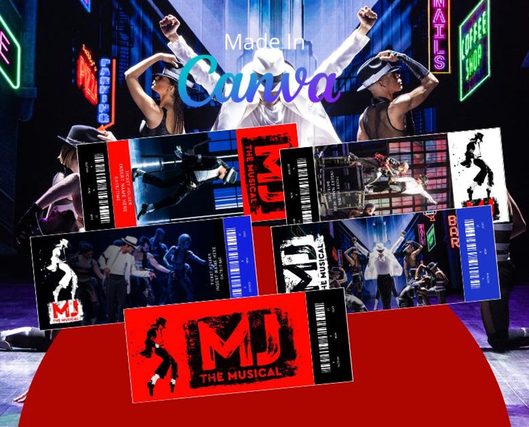 MJ the Musical Ticket Template: Editable Canva Design - Etsy