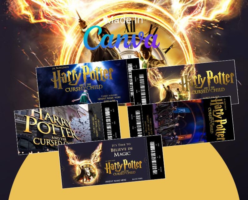 Cursed Child Broadway Ticket Template: Editable Canva Design (DIY ...