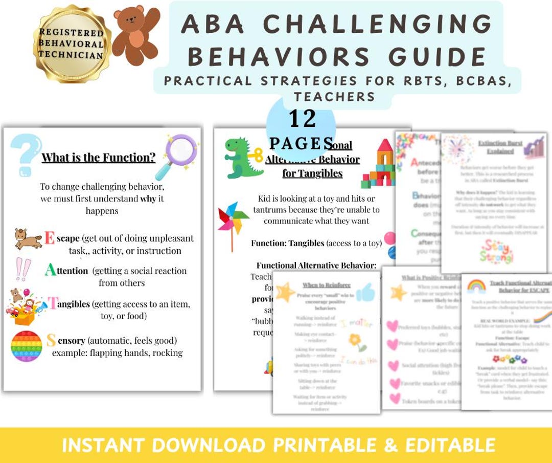 ABA Behavior Intervention Guide | Reduce Challenging Behaviors ...