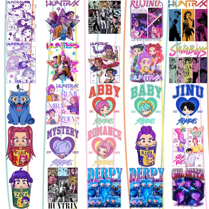 99+huntrix Demon Hunters PNG Bundle – Kpop Saja Boys Boy Band PNG ...