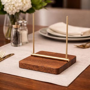 Wooden Napkin Holder With Brass Bar for Dining Table Kitchen Decor - Etsy