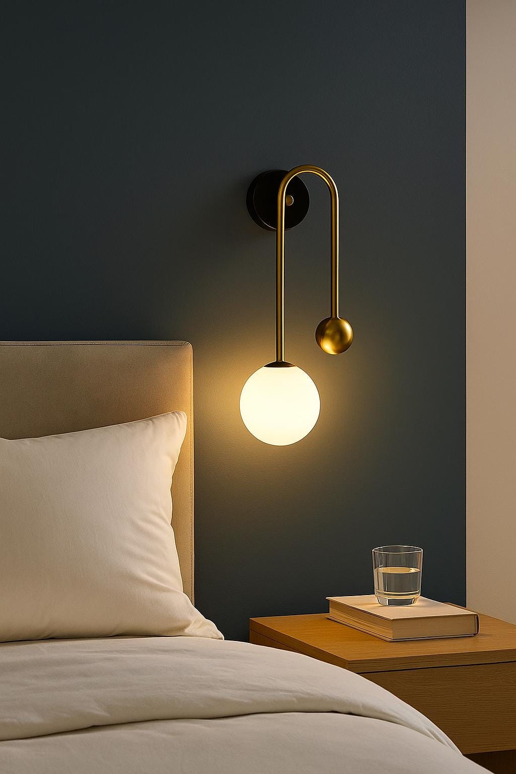 Golden Wall Light – Decorative Lamp With Bulb Included" - Etsy UK