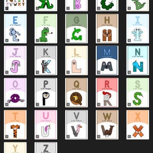 Queensland Beginners Font Alphabet Posters – Animal Mnemonics A–Z ...