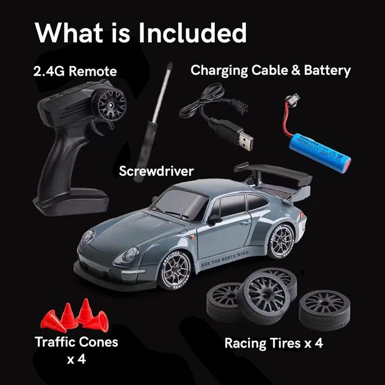 RC Drift Car: Porsche 911, LED, High Speed Racing, Radio Remote Control ...