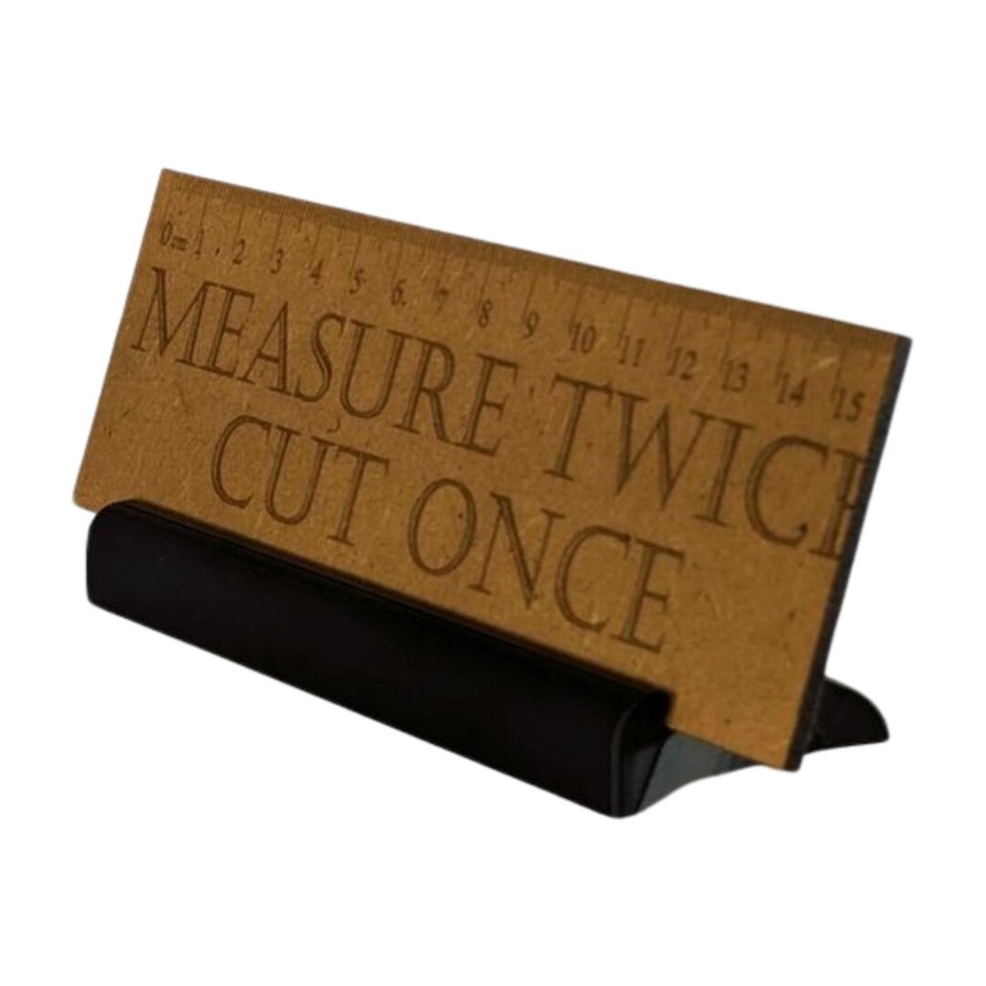 Handmade "measure Twice, Cut Once" Wood Sign: Functional Workshop Decor ...