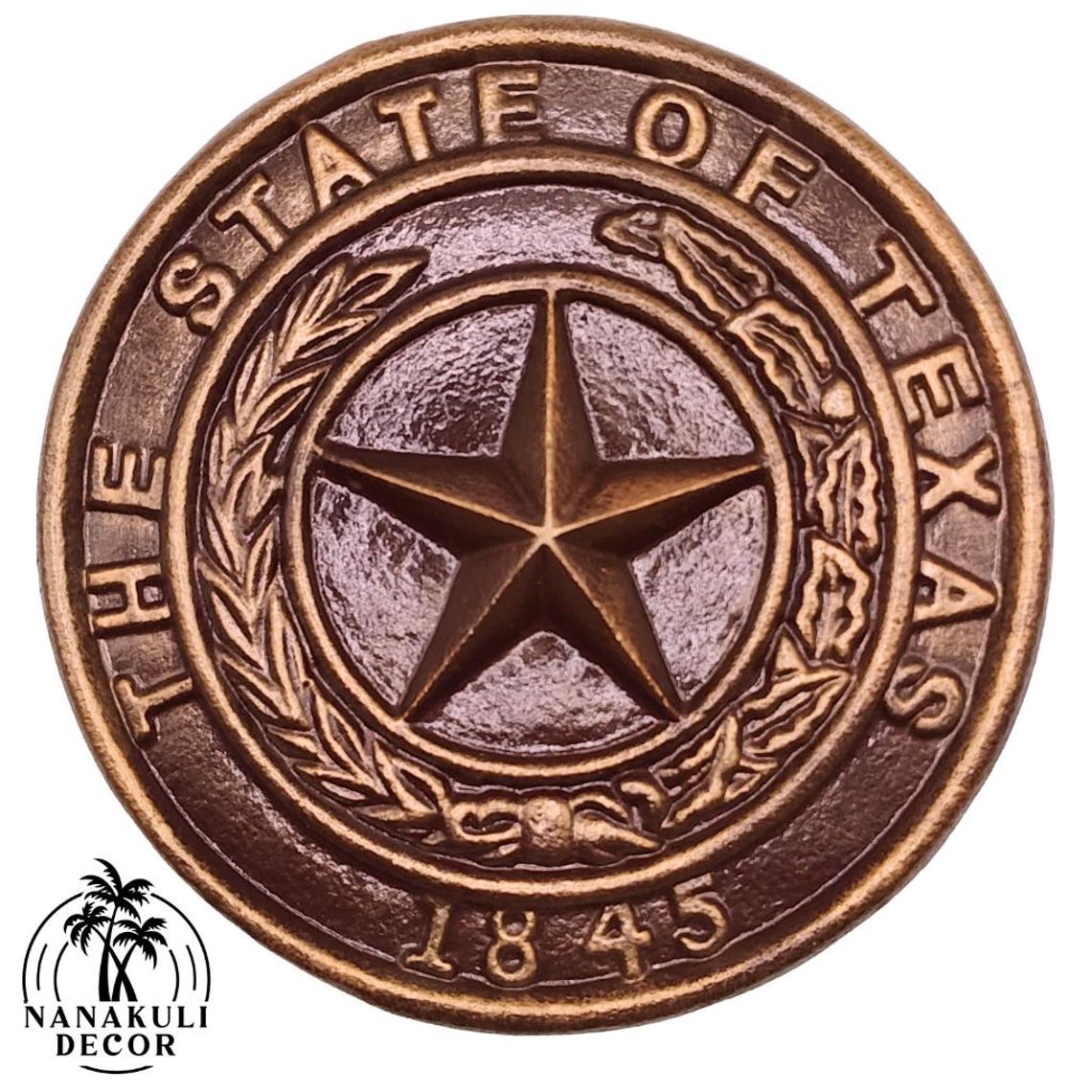 Cast Iron Texas Seal Medallion - Kona/copper - Etsy