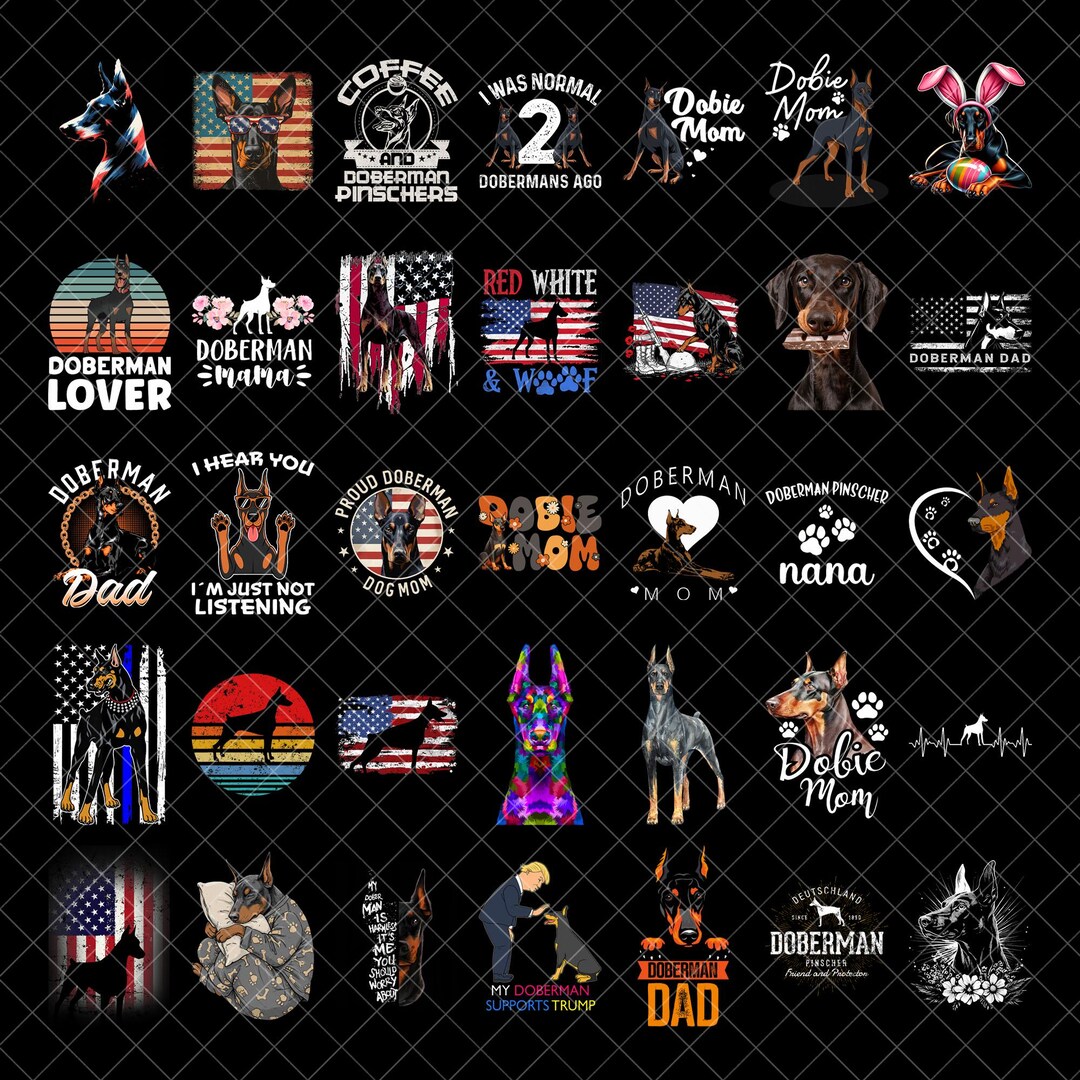 Doberman Pinscher PNG Bundle, Funny Dobie Dog Quotes Png, Sublimation ...