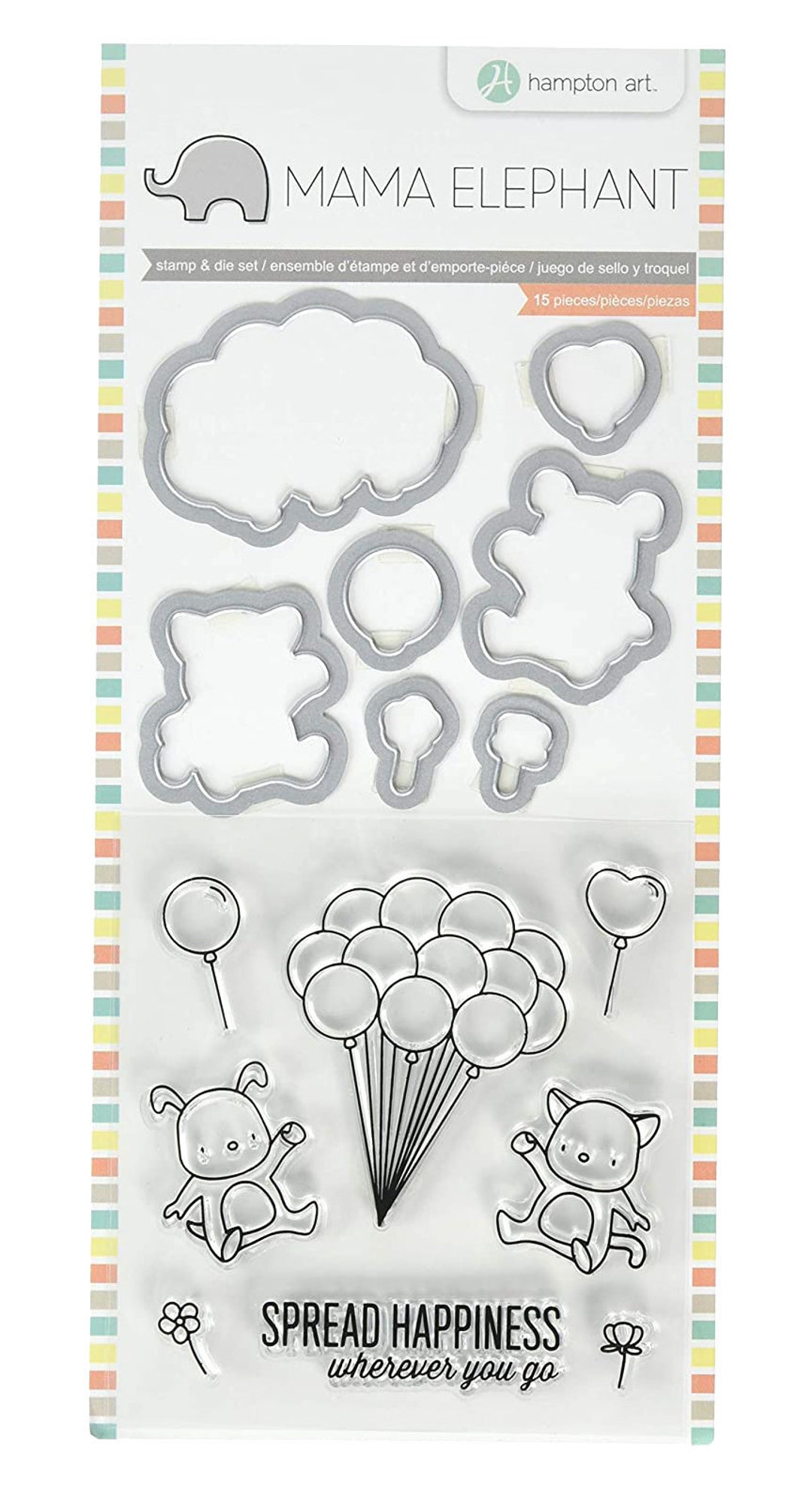 Hampton Art Clear Stamp & Die Set Birthday Balloons - up We Go - Etsy