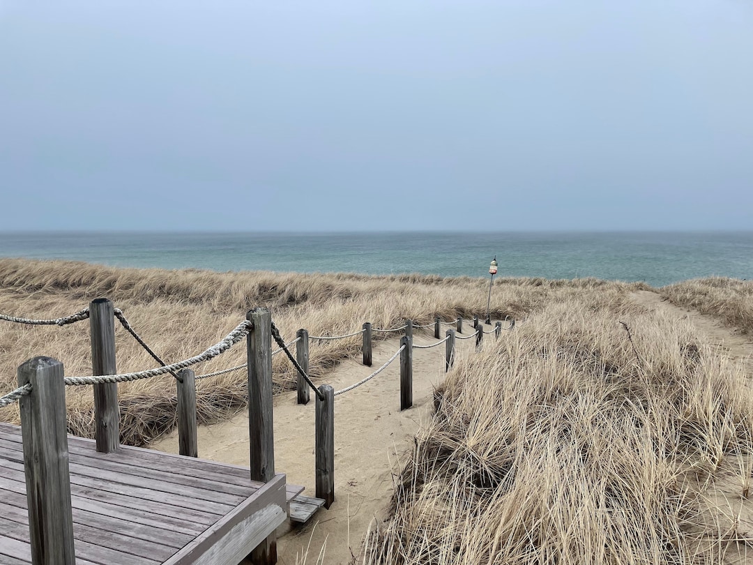 Cape Cod Beach Dune Walkway Photo // Nautical Landscape // Scusset ...