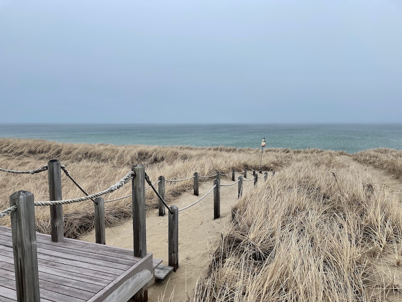 Cape Cod Beach Dune Walkway Photo // Nautical Landscape // Scusset ...