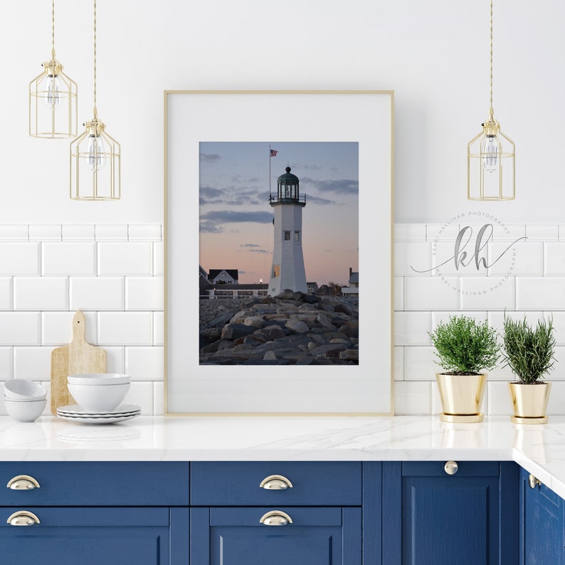 Scituate Lighthouse Print Ocean Sunset New England - Etsy