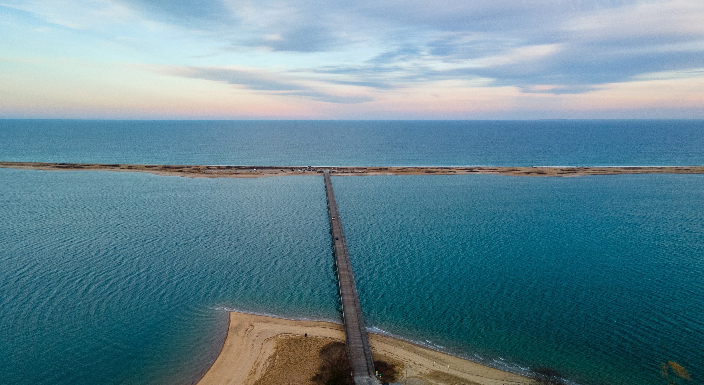 Duxbury Beach Aerial Panoramic // Powder Point Bridge Photo // Nautical ...