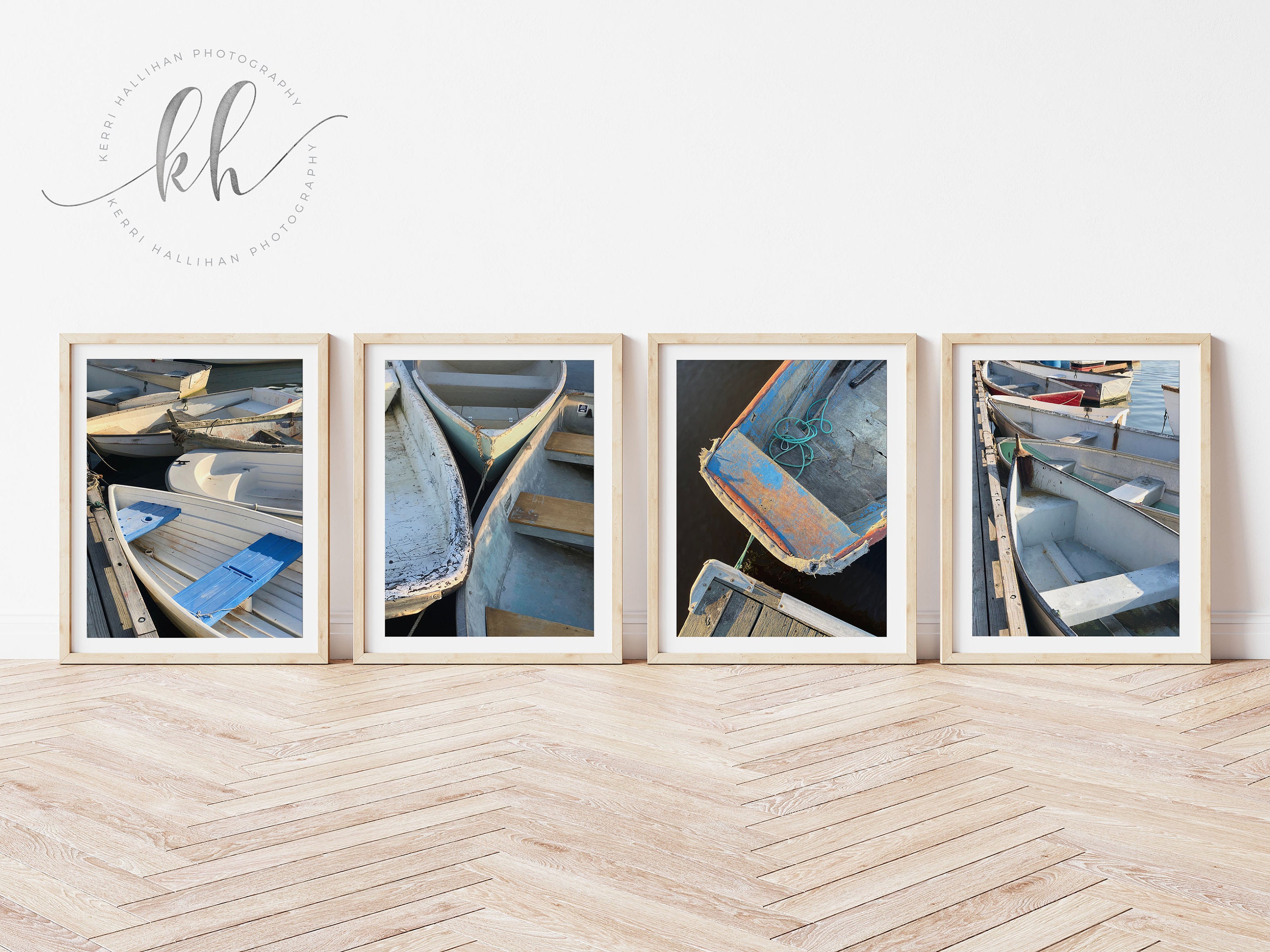 Set of Four Prints // Nautical Photography // Dinghy Skiff Boat Photos ...