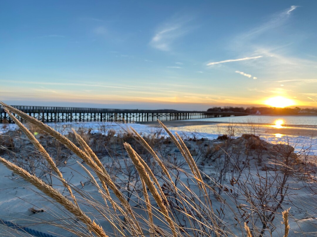 Powderpoint Bridge Winter Sunset, Duxbury MA, Large Beach Print, Fine ...