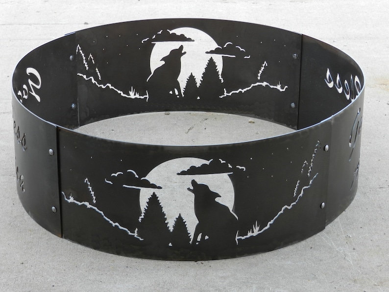 Fire Ring Fire Pit Personalized Portable Howling Wolf | Etsy