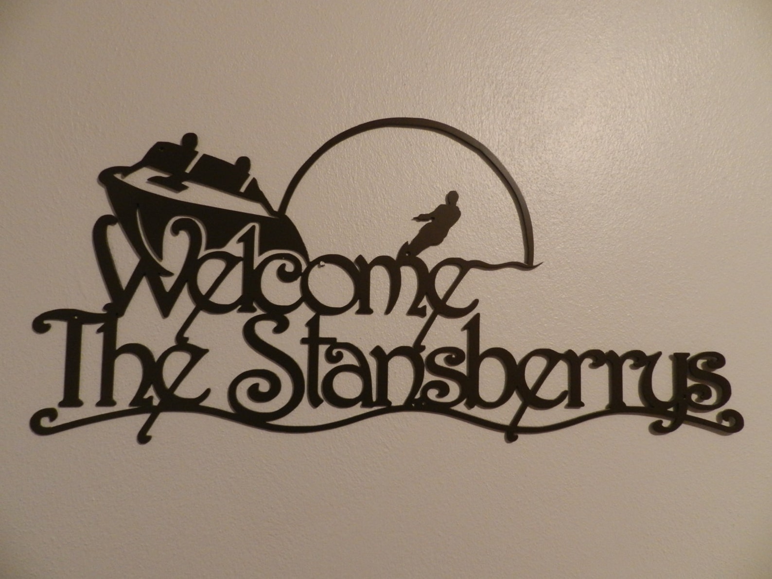 Personalized Welcome Sign Boat and Waterskier - Etsy