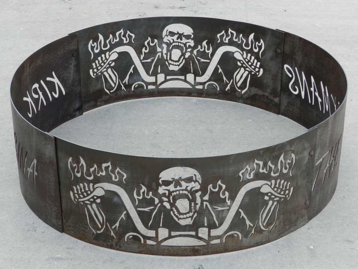 Fire Ring Fire Pit Personalized Portable Biker Skull - Etsy