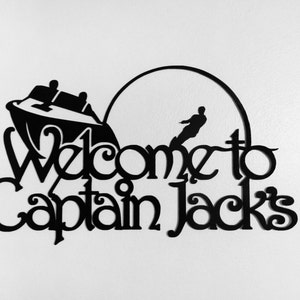 Personalized Welcome Sign Boat and Waterskier - Etsy