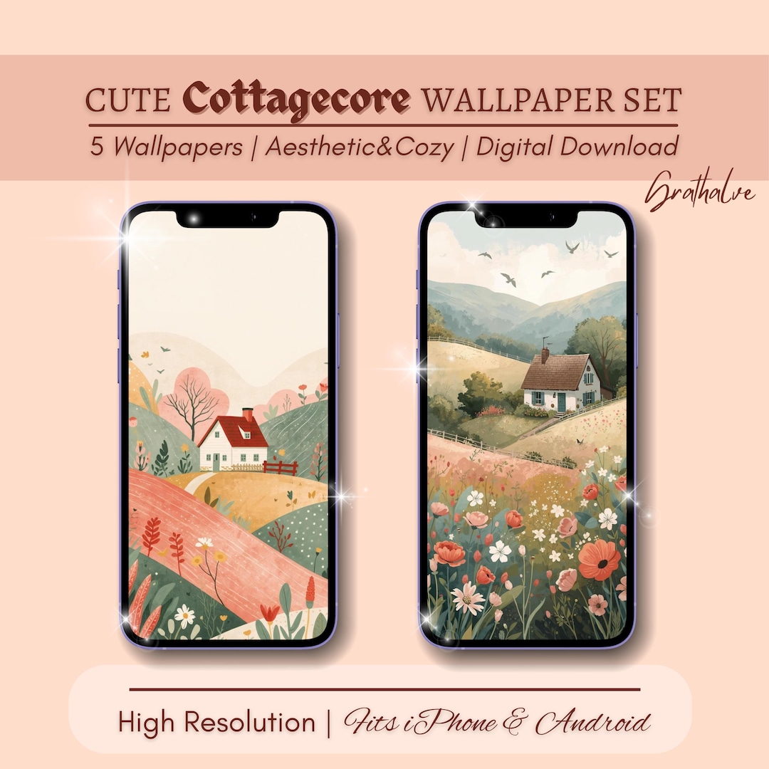 Cottagecore Phone Wallpaper Set | Cozy Pastel iPhone & Android ...