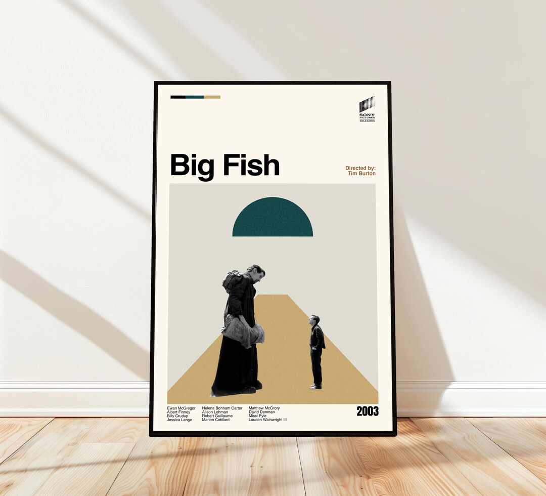 Big Fish Poster - Movie Poster - Midcentury Modern Art - Minimalist Art ...