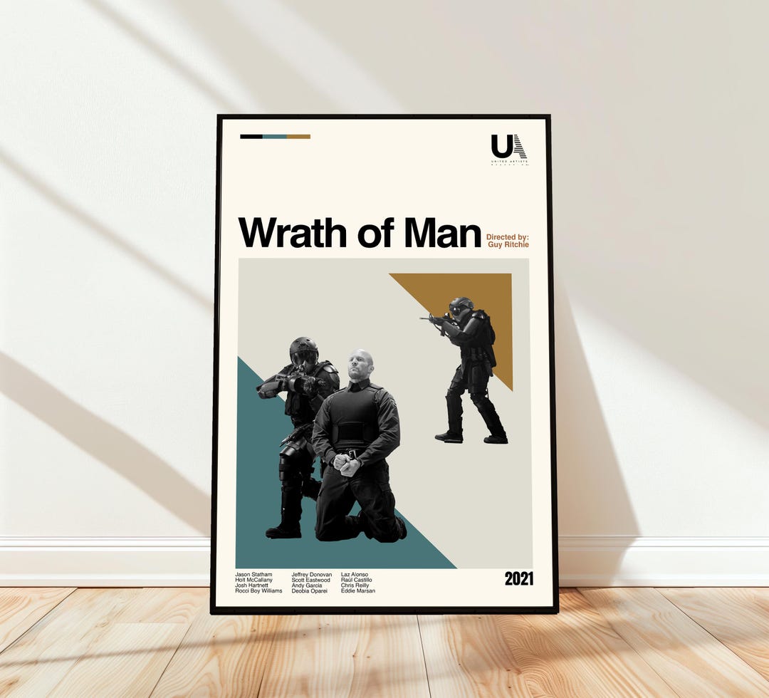 Wrath of Man Poster - Movie Poster - Midcentury Modern Art - Minimalist ...