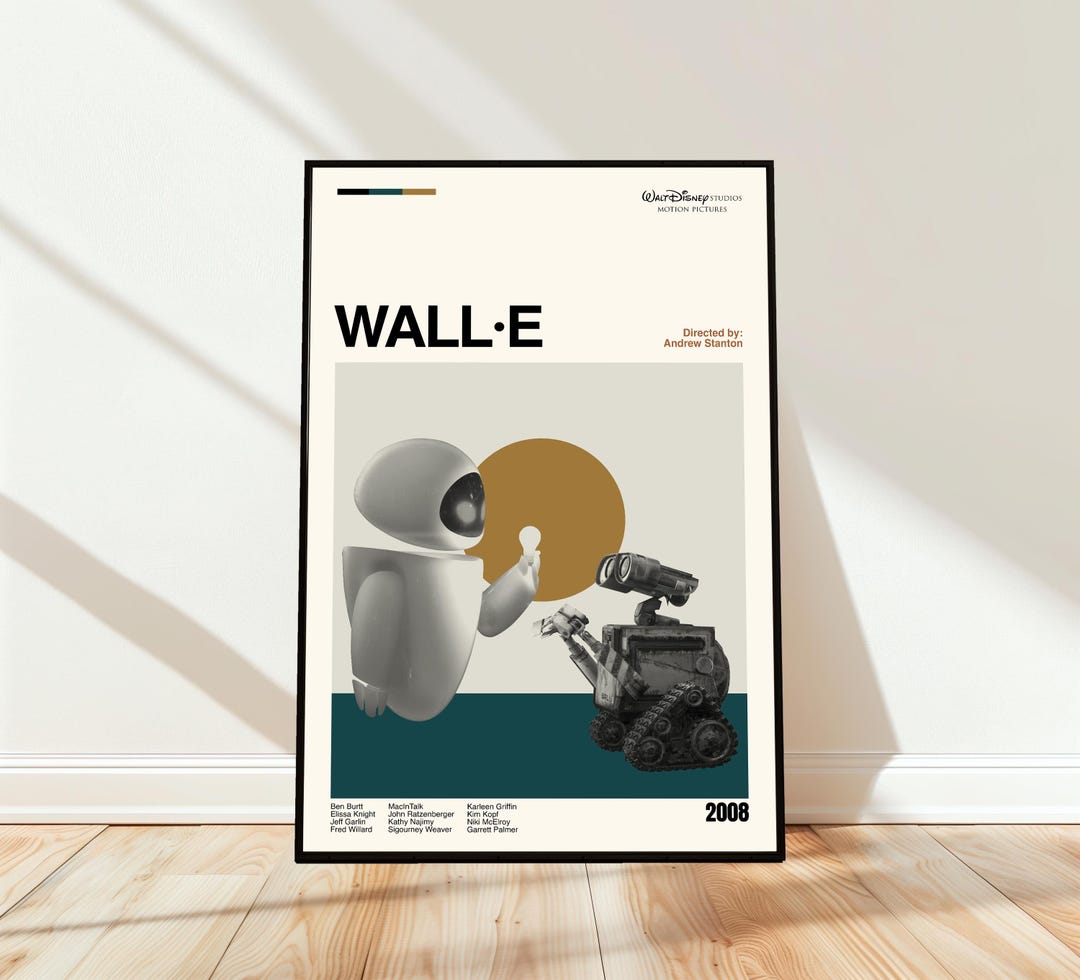 WALL-E Poster - Movie Poster - Midcentury Modern Art - Minimalist Art - Vintage Print - Retro ...