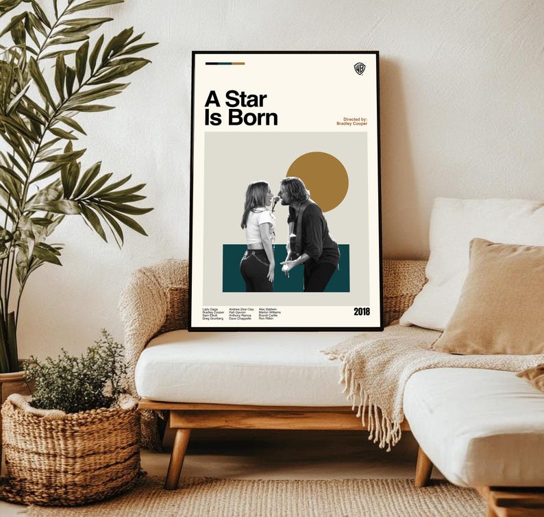 A Star is Born Poster - Movie Poster - Midcentury Modern Art ...