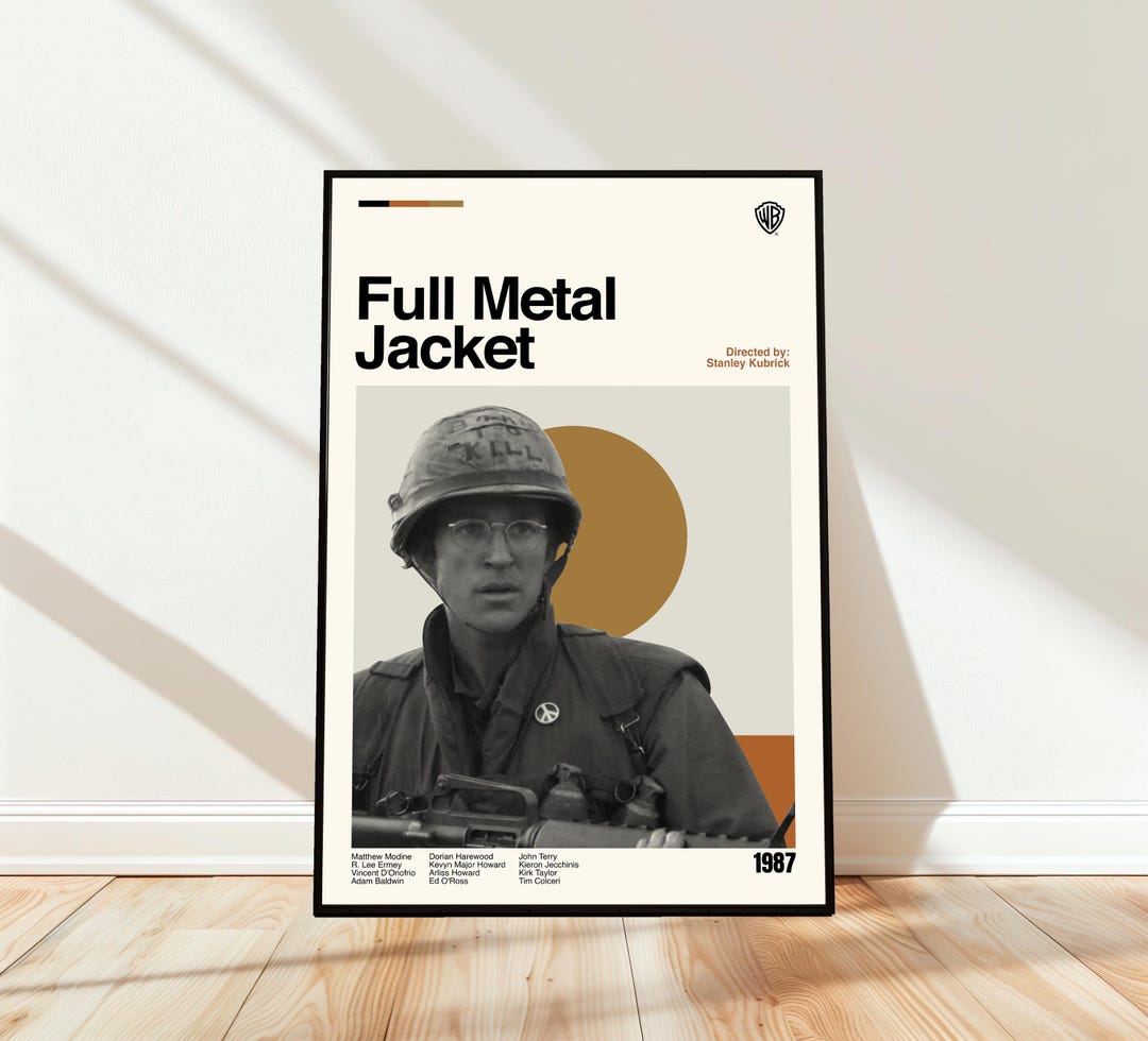 Full Metal Jacket Poster - Movie Poster - Midcentury Modern Art ...