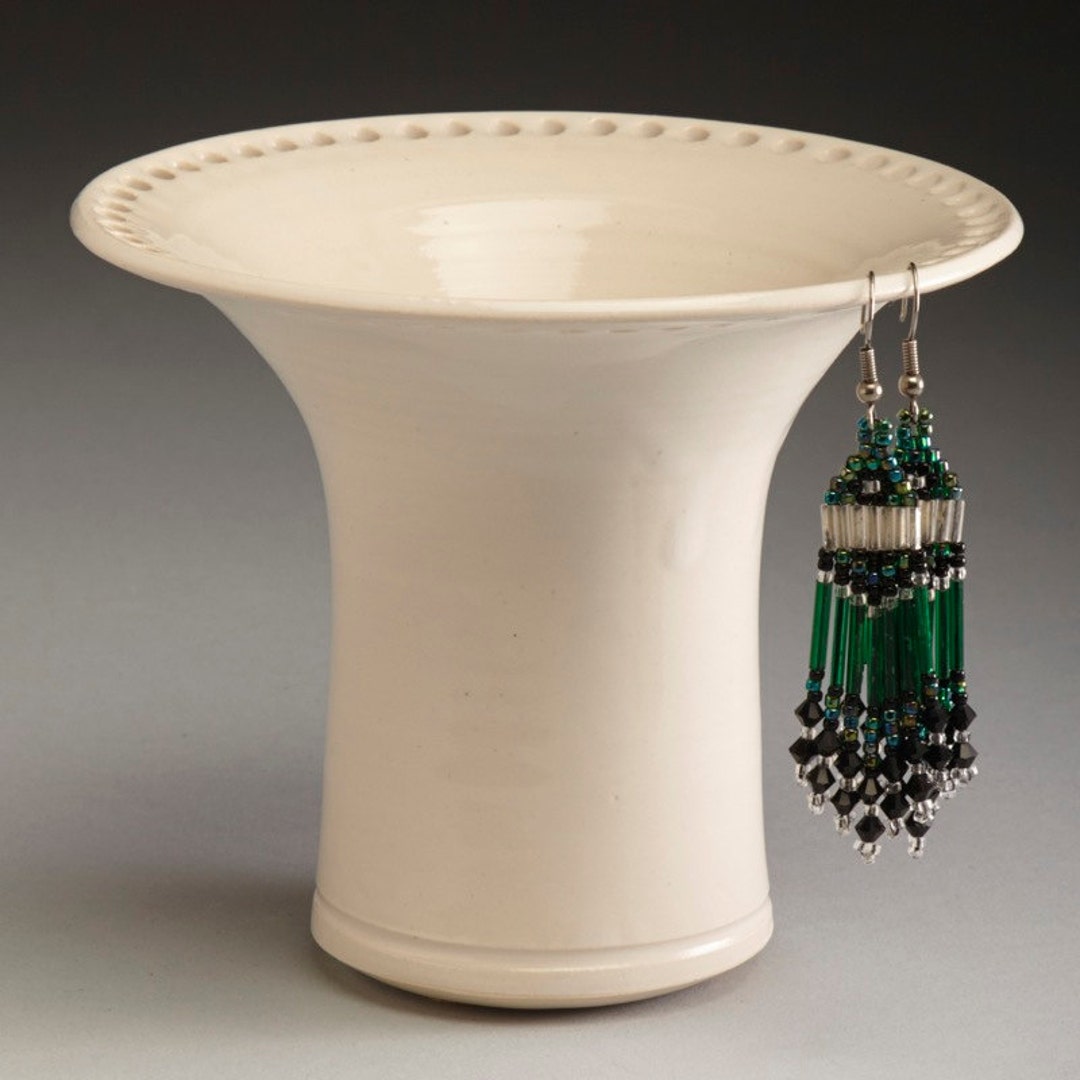 Creamy White Ceramic Earring Holder - Etsy
