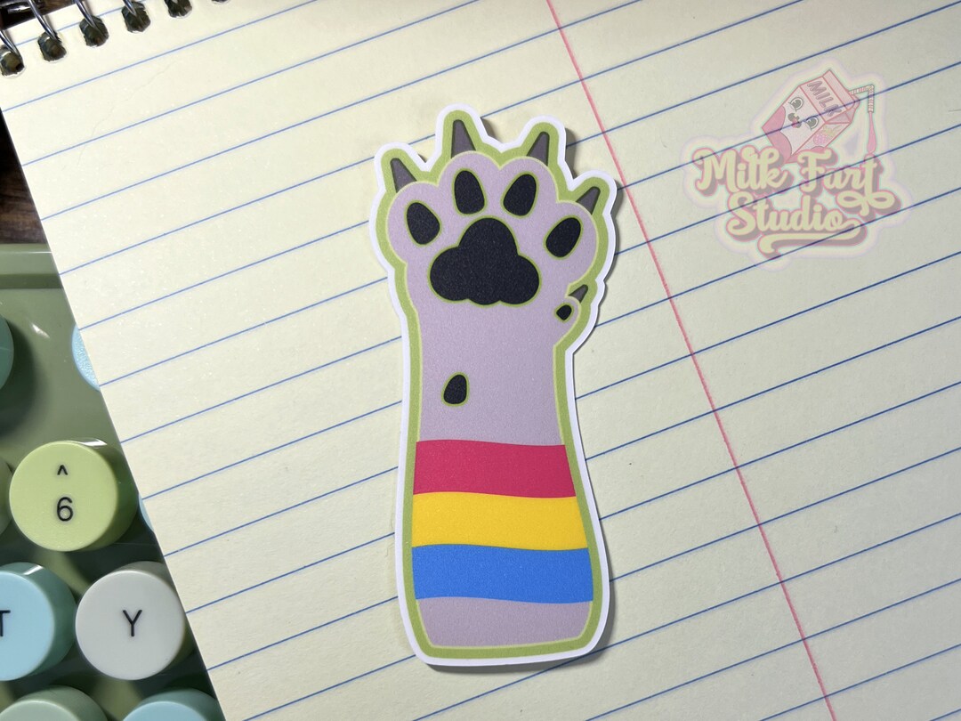 Pansexual Pride Cat Paw Sticker, Pansexual Flag, Pansexual Sticker, Pan ...