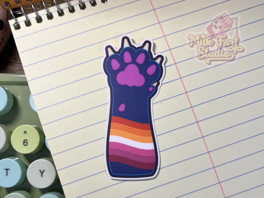 Lesbian Pride Cat Paw Sticker, Lesbian Flag, Lesbian Sticker, Gay Pride ...