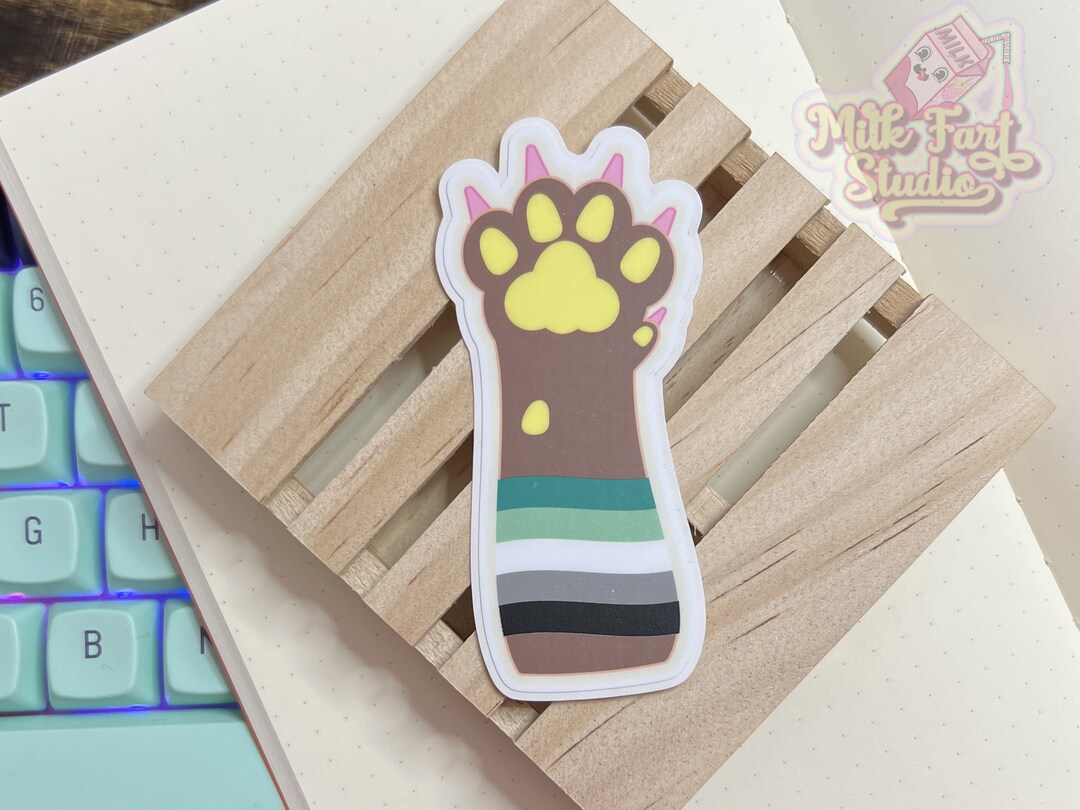 Aromantic Pride Cat Paw Sticker, Aro Pride, Aromantic Sticker, LGBTQIA+ ...