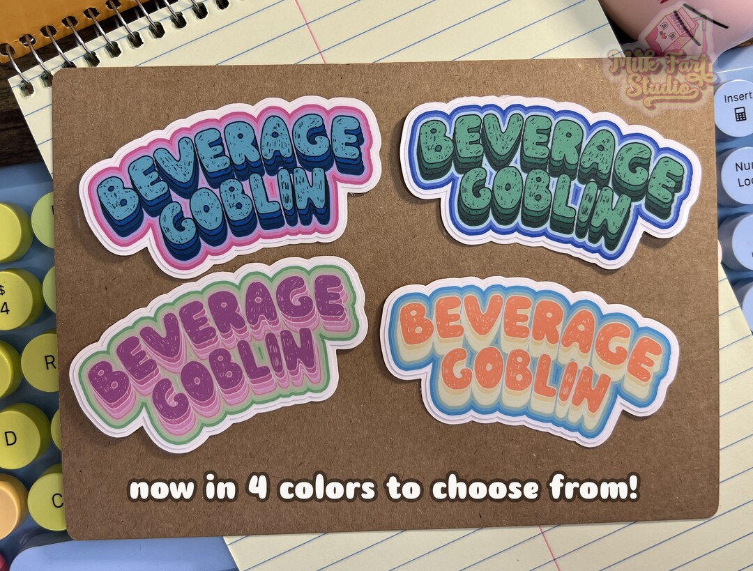 Beverage Goblin Sticker, Multiple Drinks, Neurodivergent, Mental Health ...