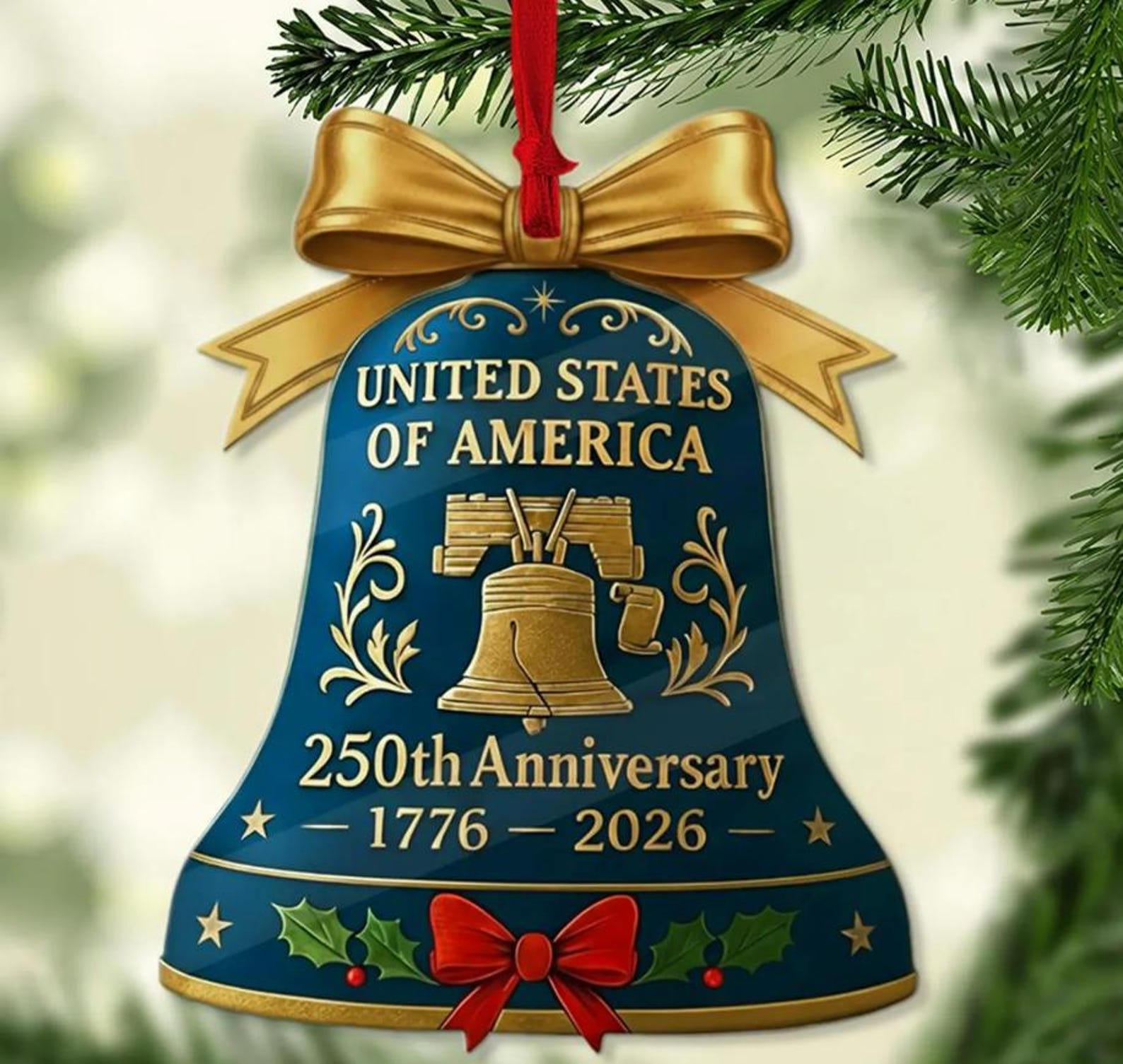 American Independence 250th Anniversary Ornament – 1776–2026 Liberty ...
