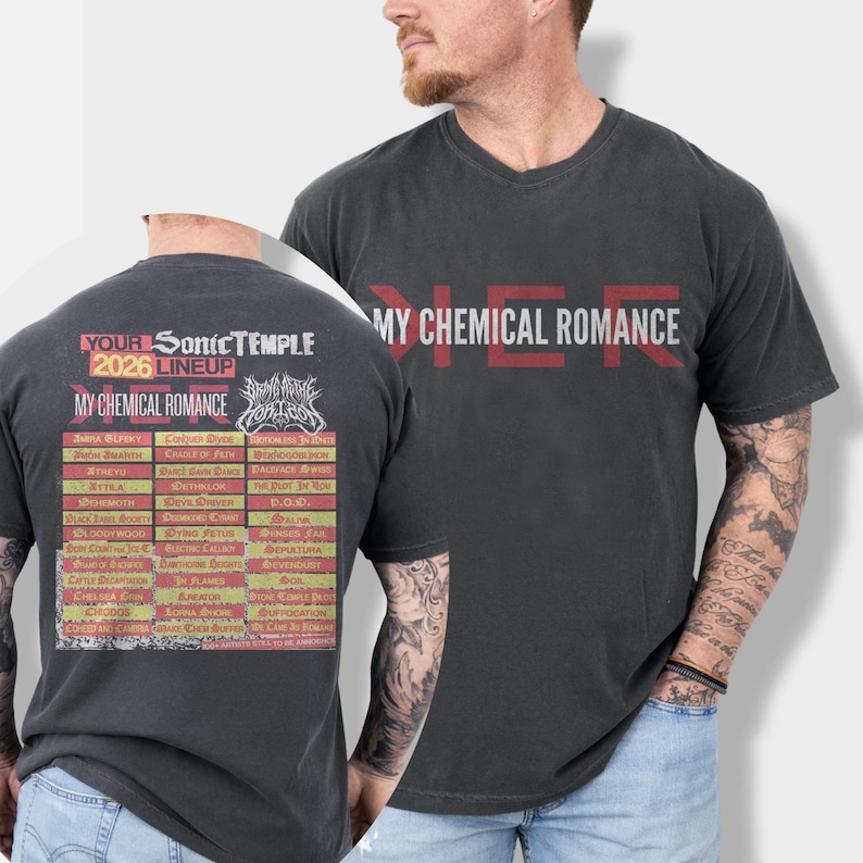 My Chemical Romance Sonic Temple 2026 T-shirt | MCR Concert Tee | Rock ...