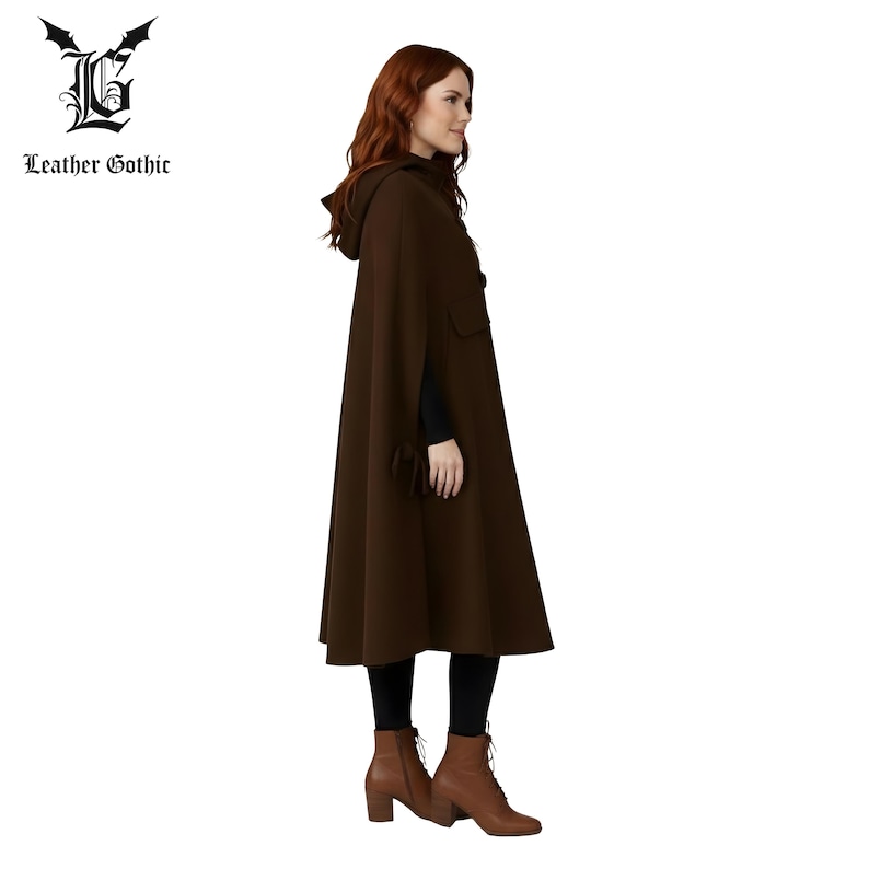 Women Wool Cape Coat, Plus Size Wool Cape Coat, Winter Wool Coat, Swing ...