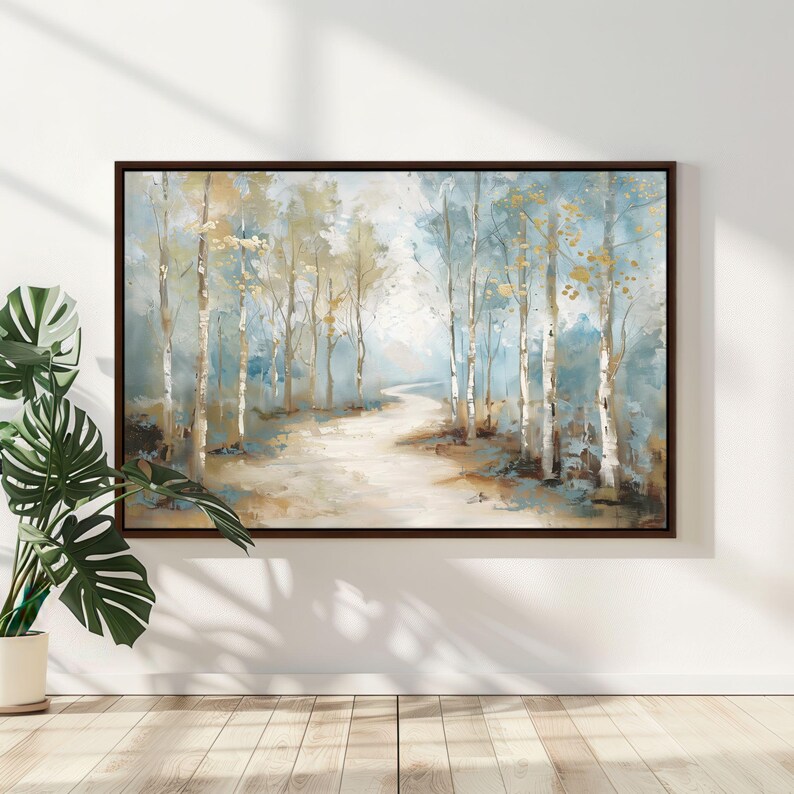 Misty Forest Canvas Print – Woodland Path, Floating Wood Frame - Etsy