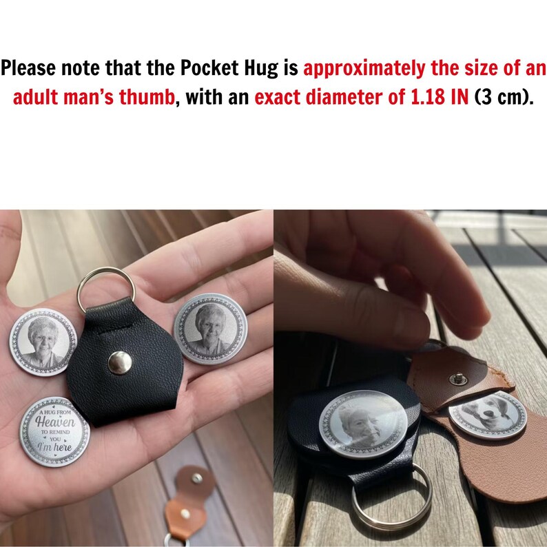 Custom Leather Keychain for Daughter, Personalized Pocket Hug Token, A ...