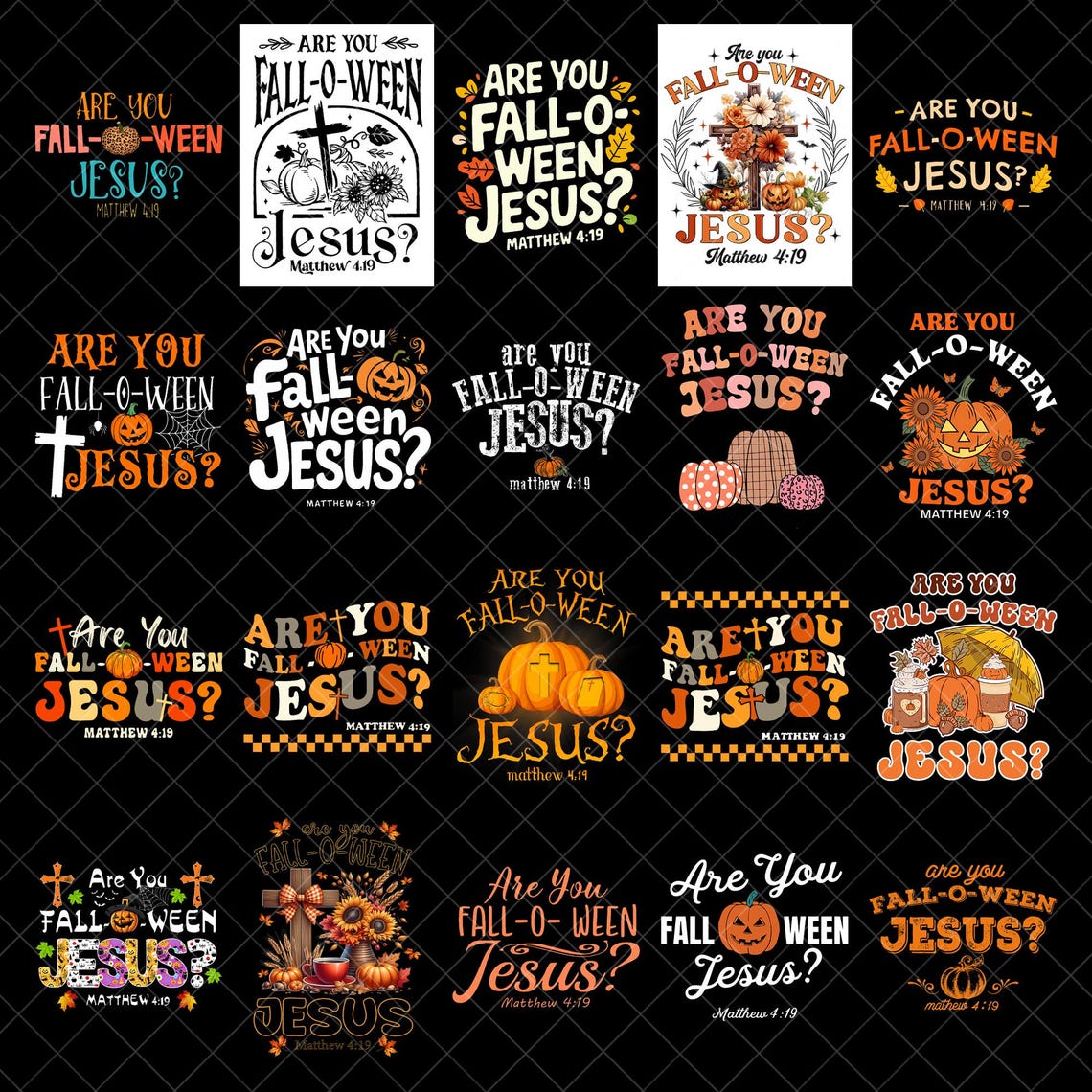 Are You Fall-o-ween Jesus Png Bundle, 20 PNG Are You Fall, Jesus ...