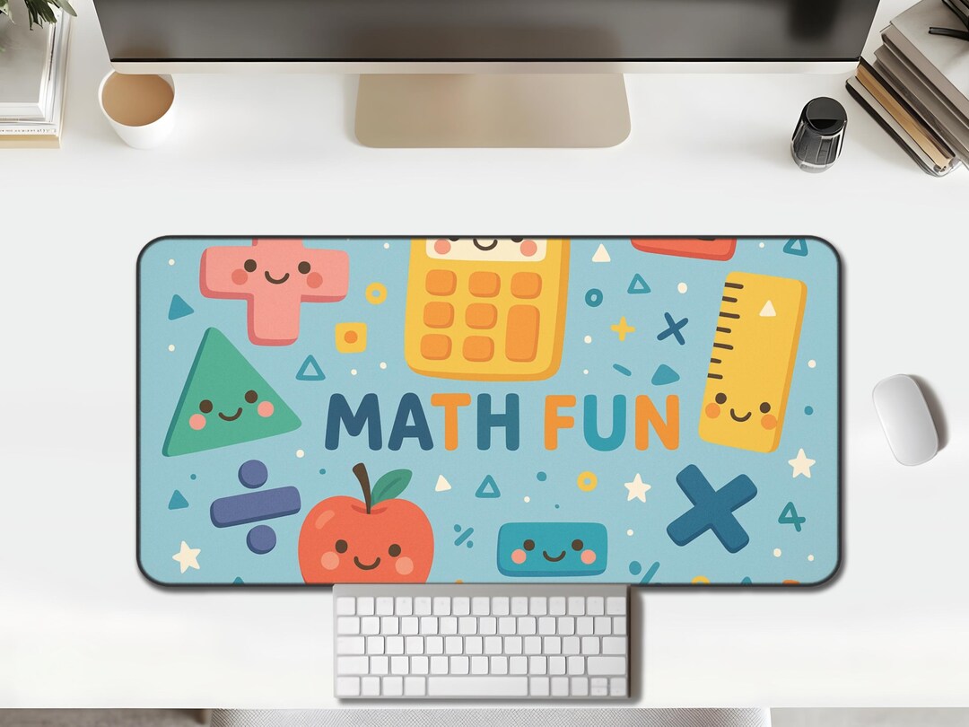 Desk Mat Math Fun Classroom, Pastel Teal Kids Teacher - Etsy