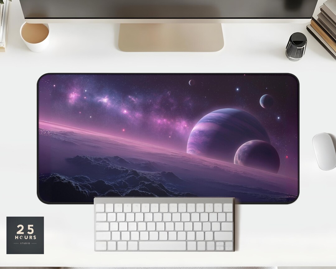 Purple Nebula Desk Mat: Cosmic Alien Landscape, Gaming & Home Office - Etsy