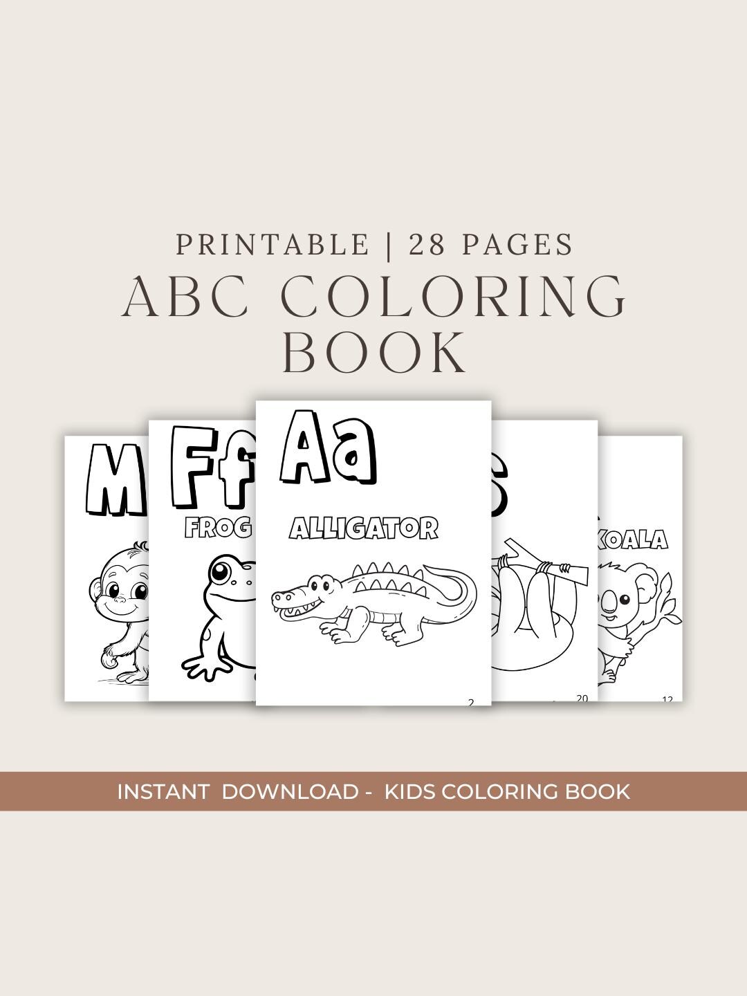 Animal ABC Coloring Book: A-Z Learning Fun for Kids - Etsy