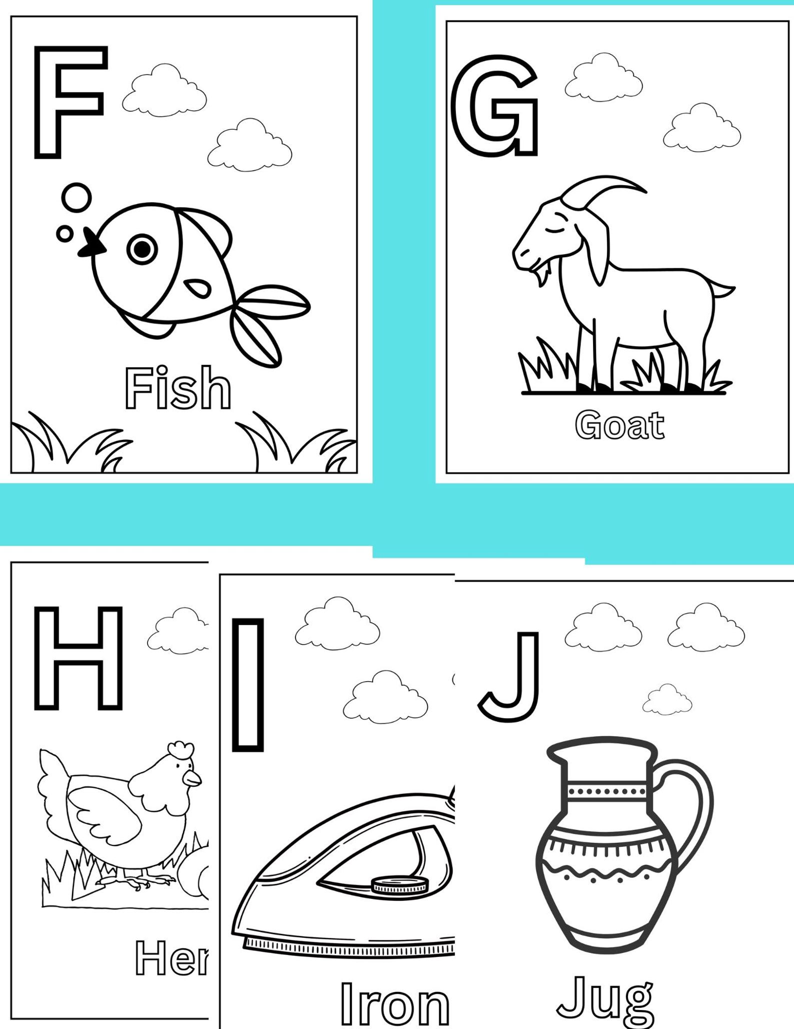 Alphabet Coloring Book | A-Z Printable Activity Sheets (PDF) - Etsy Canada