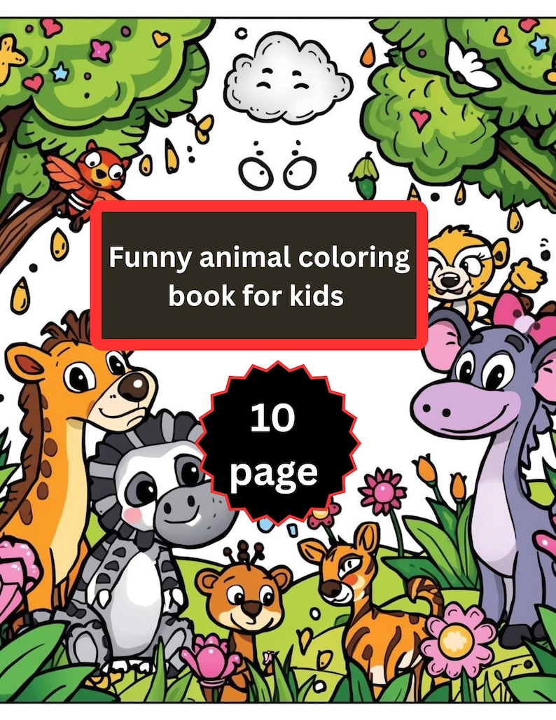 Funny Animals Coloring Pages | Kids Coloring Book | Cute Cartoon ...