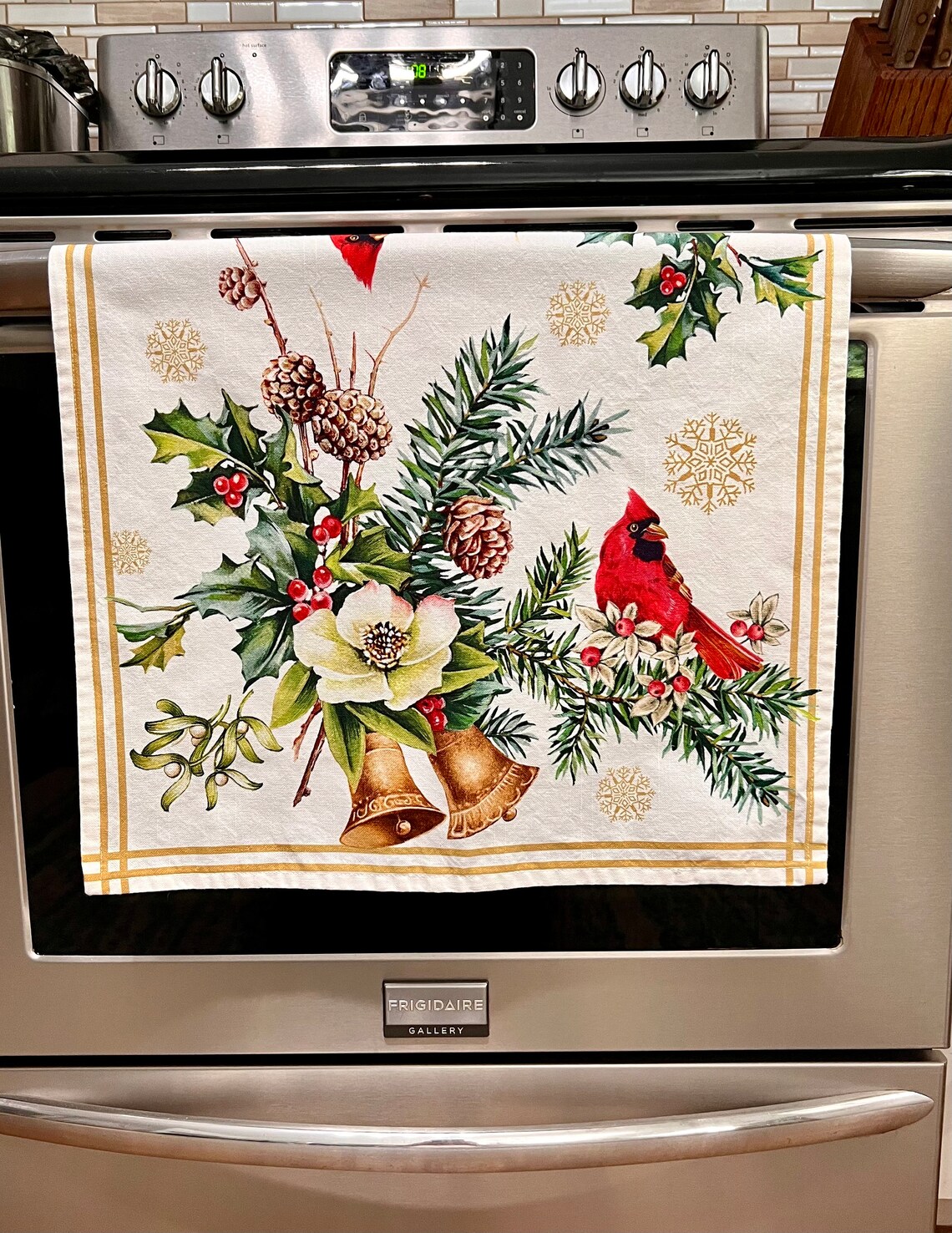 Cardinal Kitchen Towel, Cardinal Tea Towel, Christmas Tea Towel ...