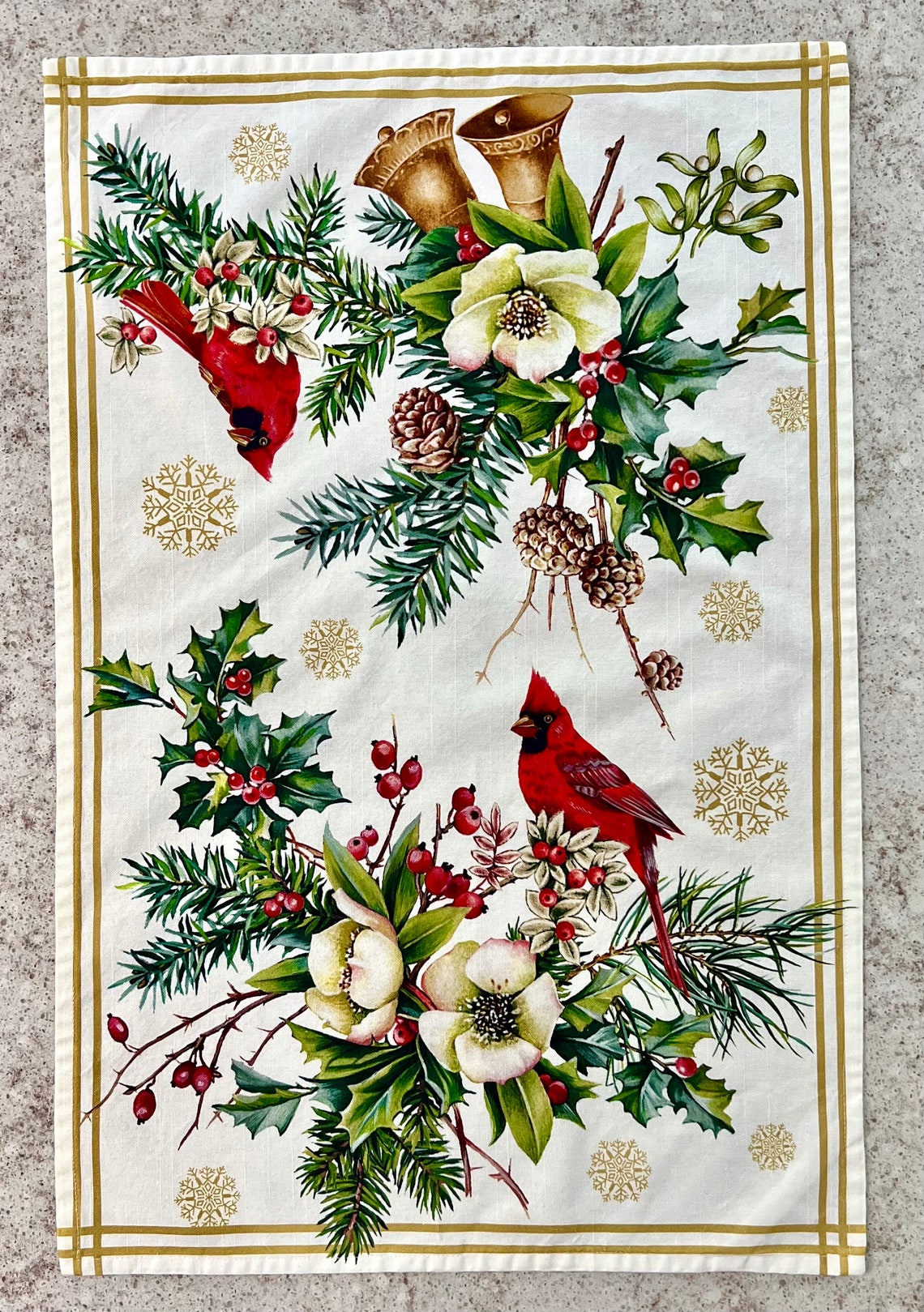 Cardinal Kitchen Towel, Cardinal Tea Towel, Christmas Tea Towel ...